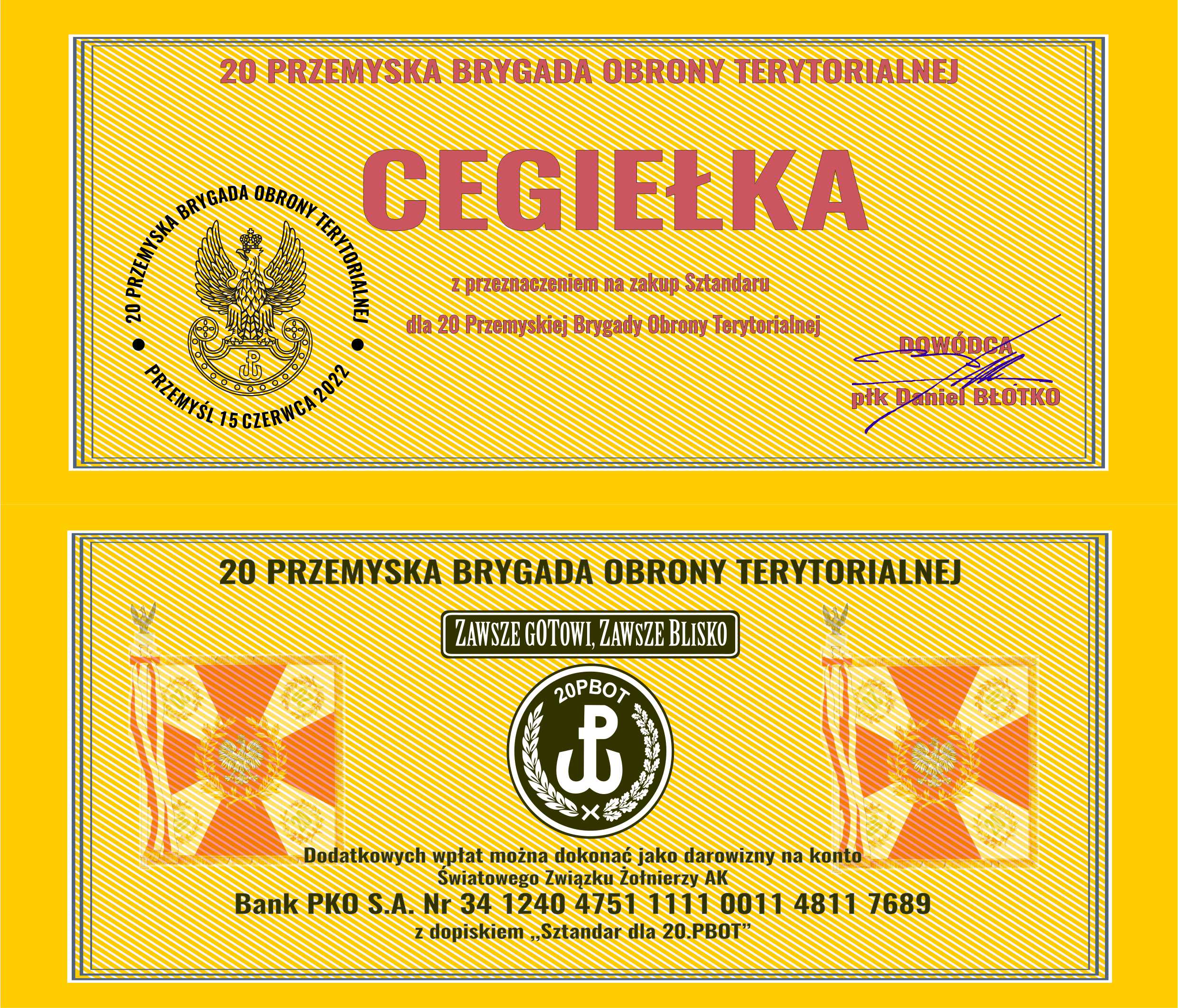 Sztandar dla 20 Przemyskiej Brygady Obrony Terytorialnej - 20 PBOT