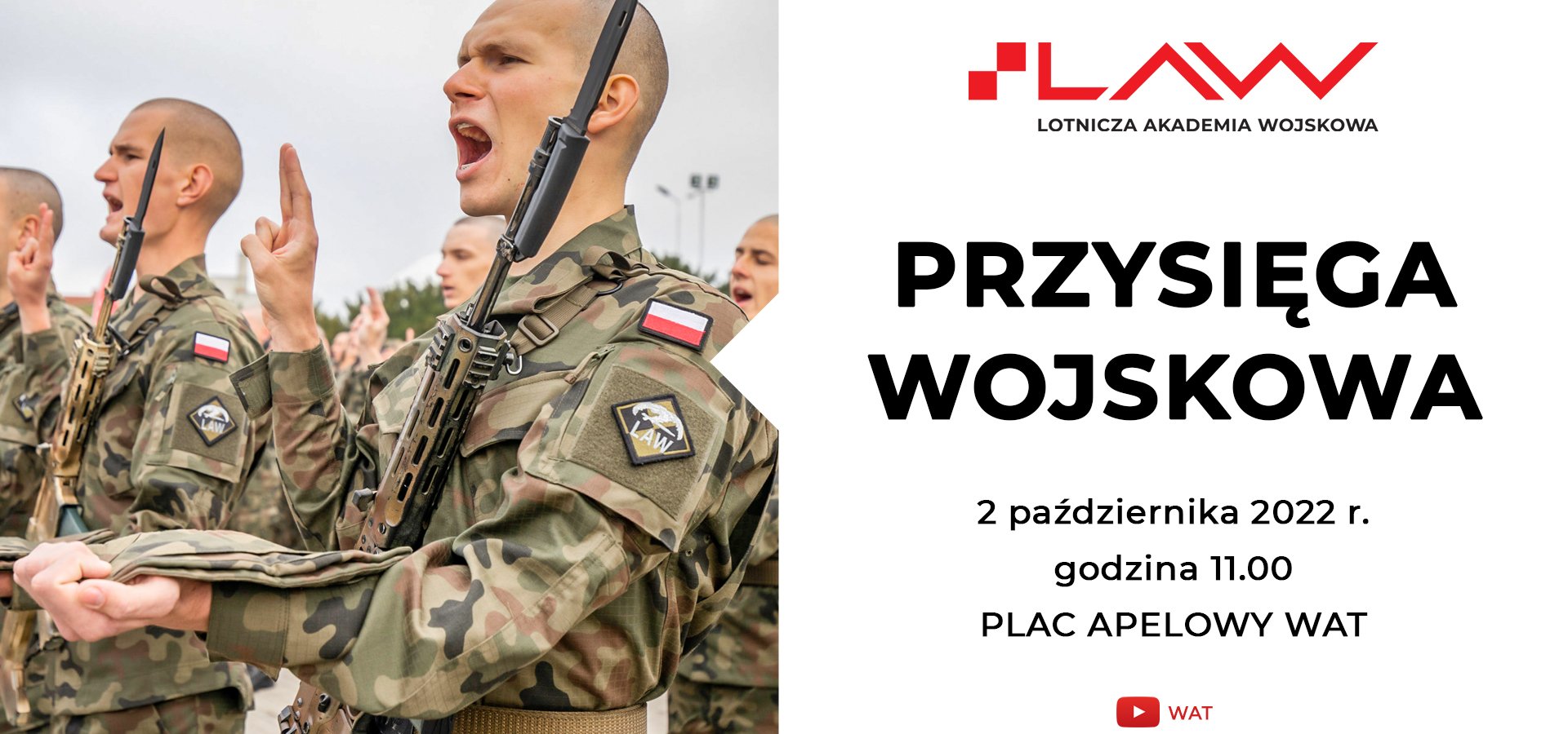 Uroczysta przysięga wojskowa podchorążych AWL, LAW, AMW i WAT - LAW